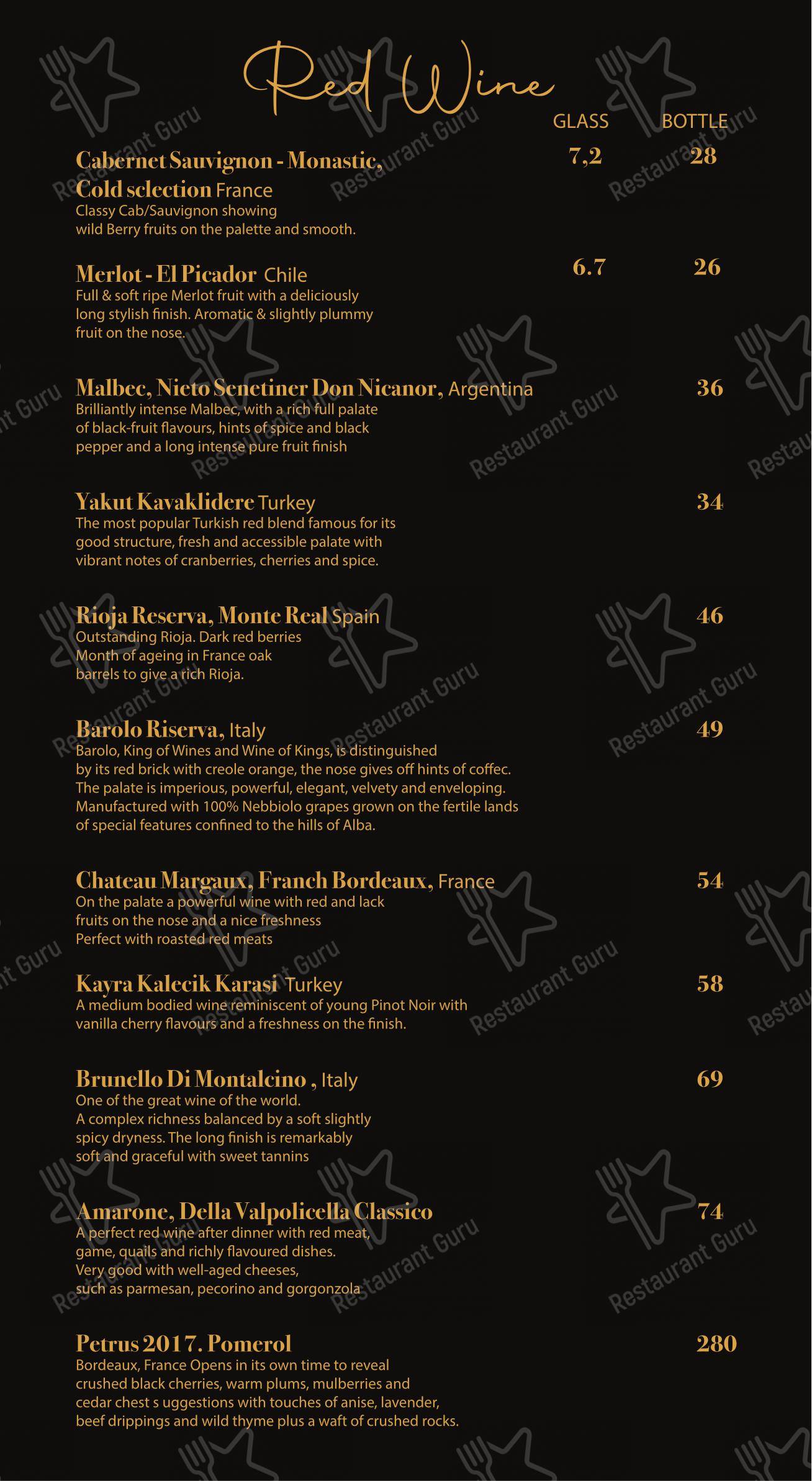 Menu at LA BANQ restaurant, Abbots Langley