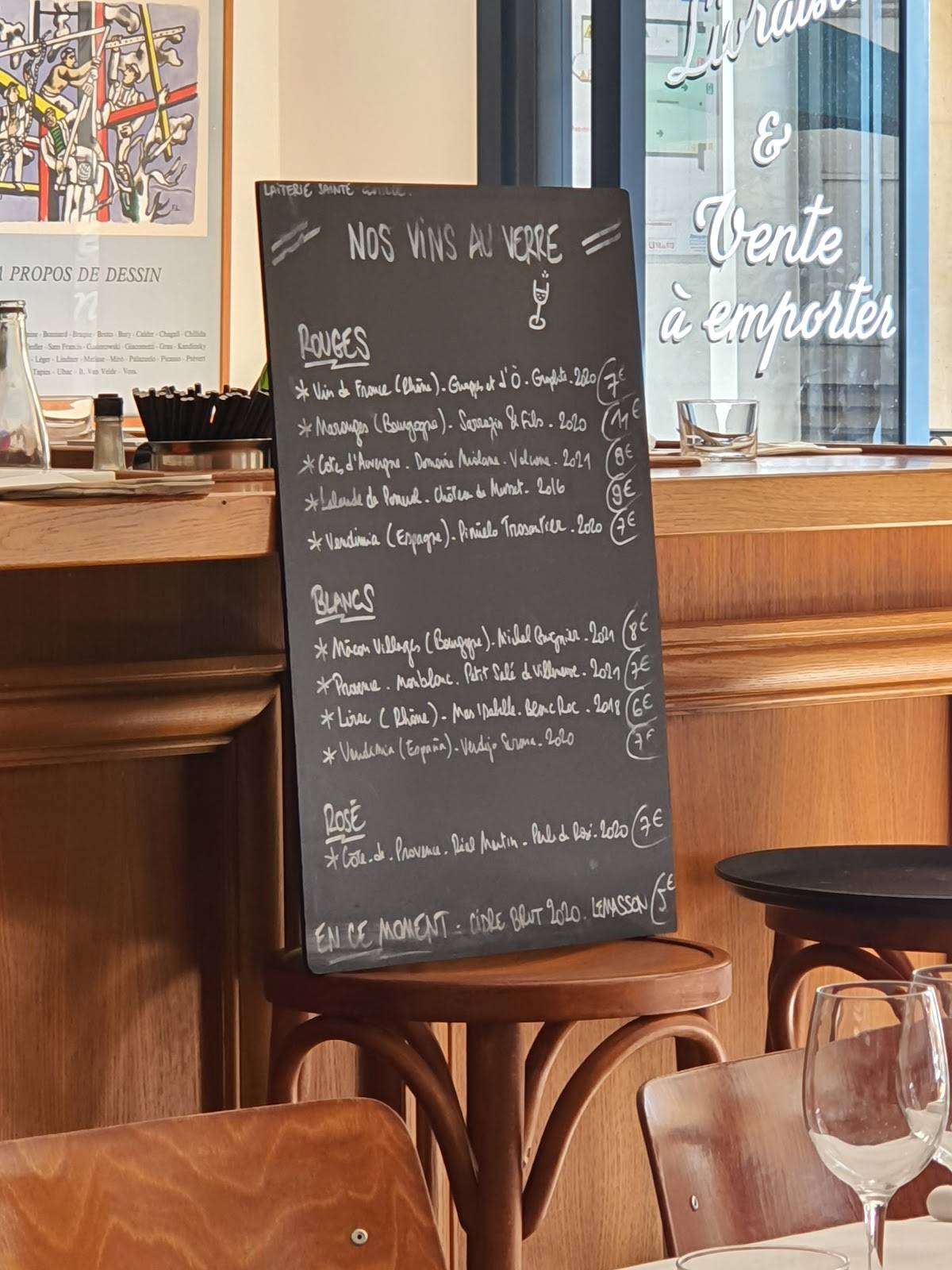 Menu at Laiterie Sainte-Clotilde restaurant, Paris