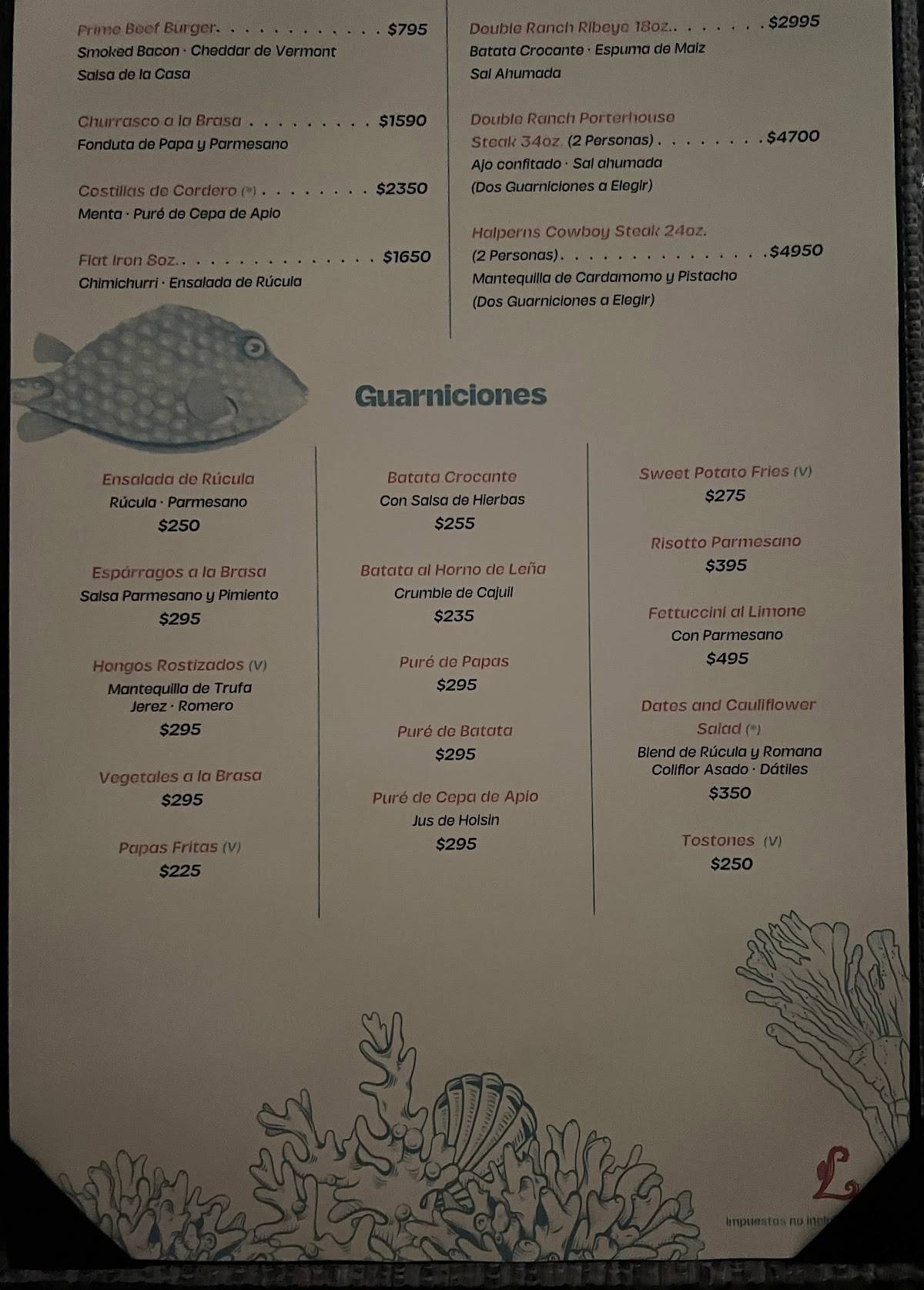 Carta del restaurante LARIMAR, Santo Domingo
