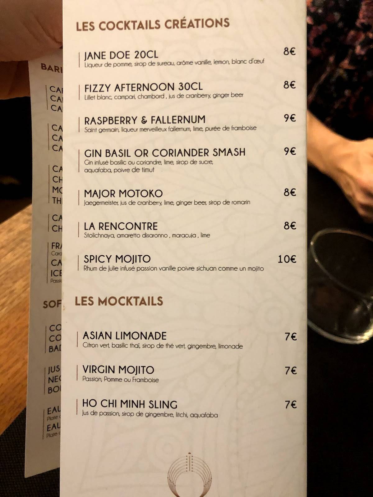 Menu au LE GURU restaurant, Montpellier