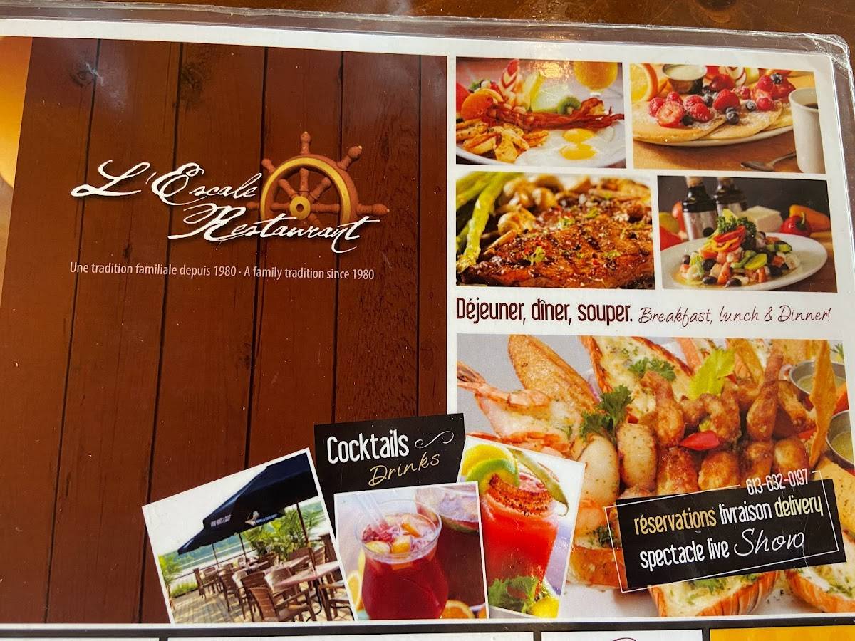 Menu at L'Escale Restaurant, Hawkesbury