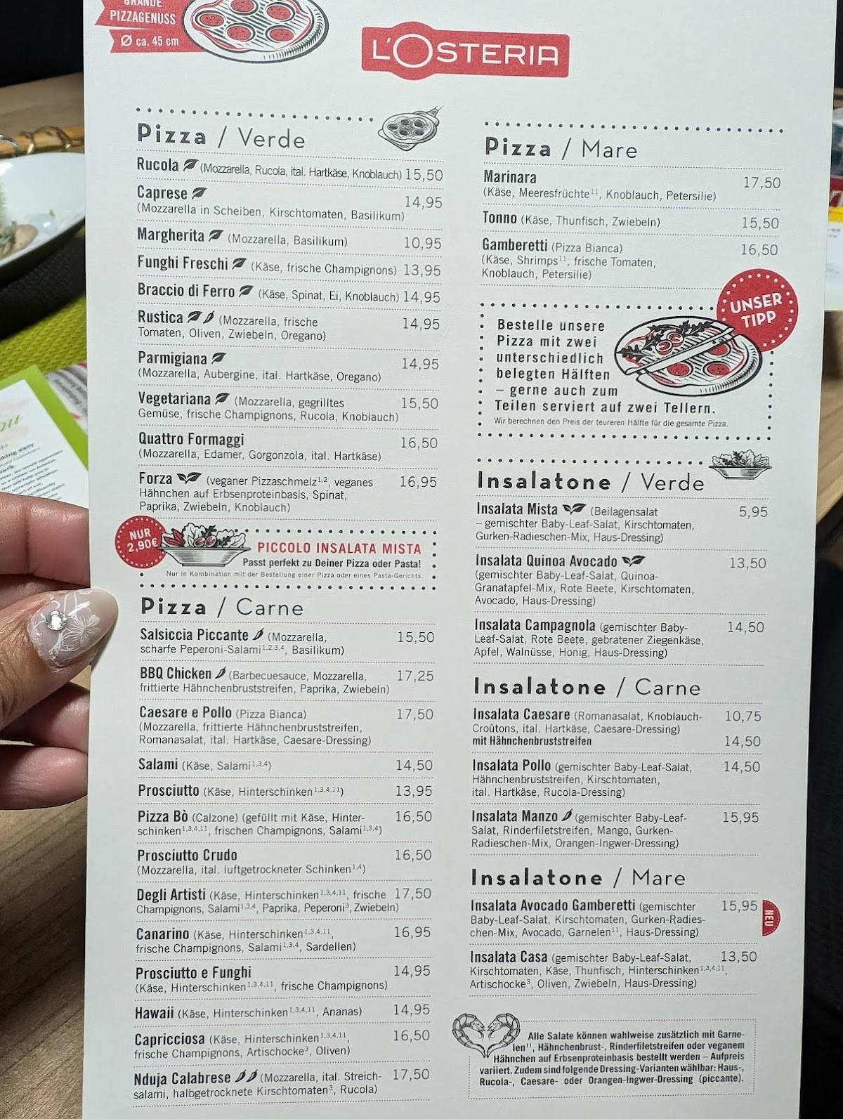 Speisekarte von L’Osteria Schweinfurt Straßburgstraße restaurant ...