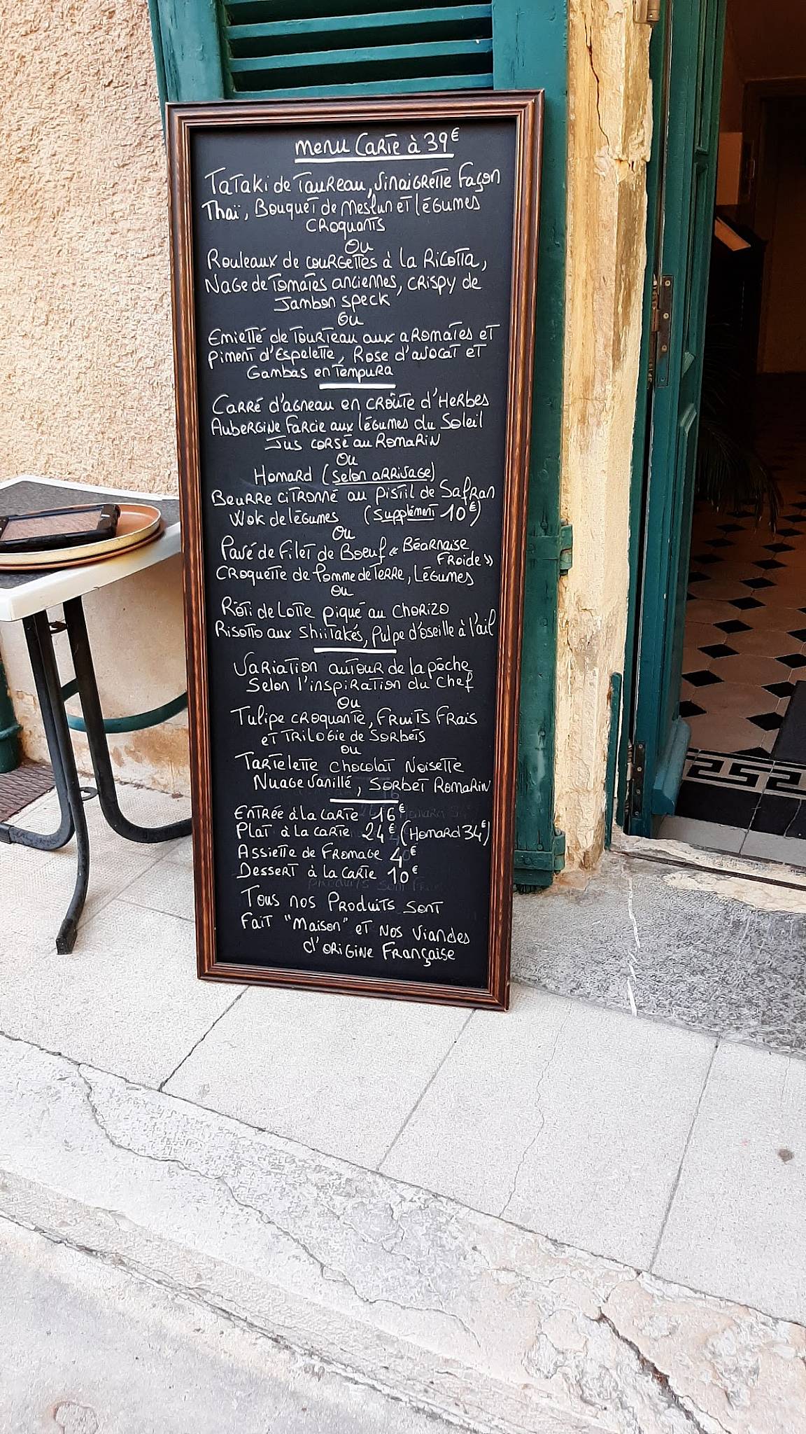 Menu au La Bergerie Des Alpilles (Golf de Servanes) restaurant, Mouriès