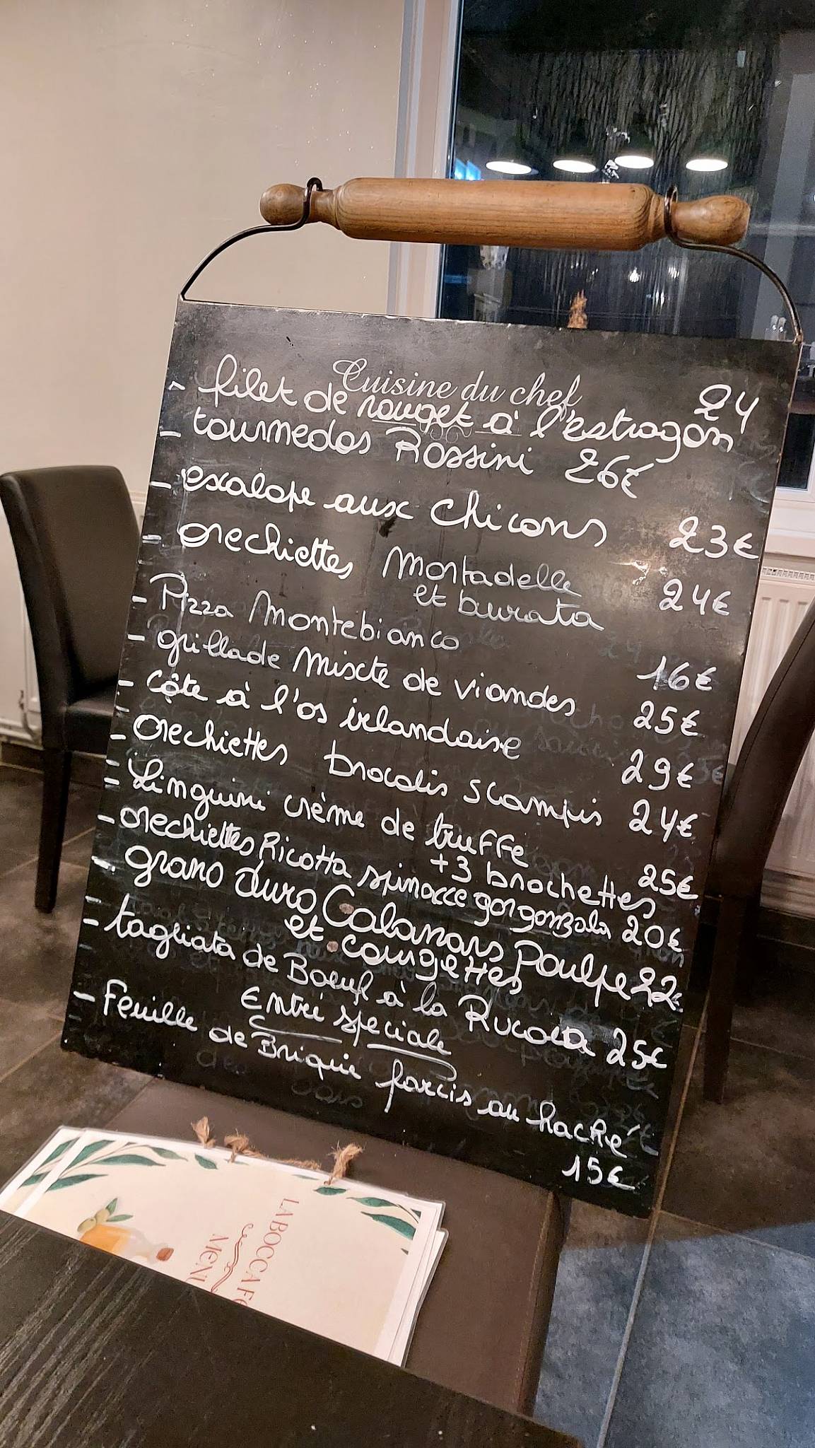 Menu au La Bocca Felice restaurant, Ham-sur-Heure-Nalinnes, Rue Willy ...