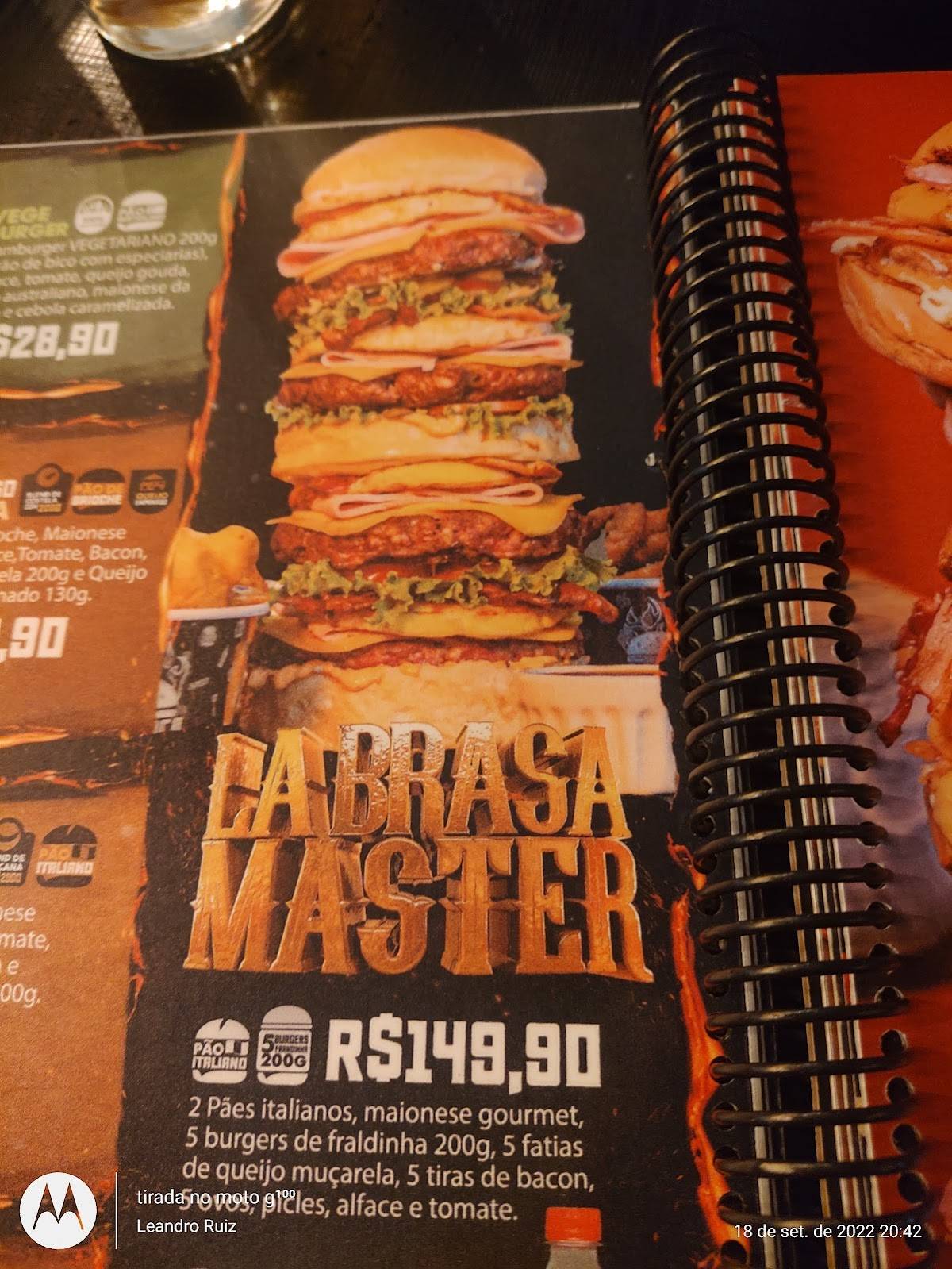 Carta del restaurante La Brasa Burguer, Jundiaí