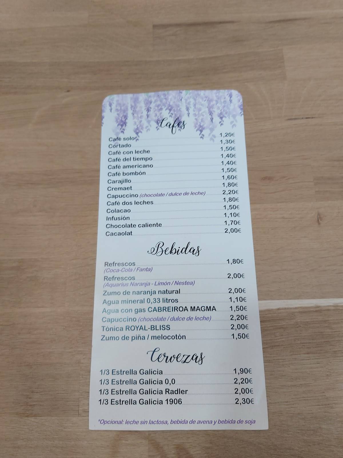 Carta de La Carta Café, Valencia