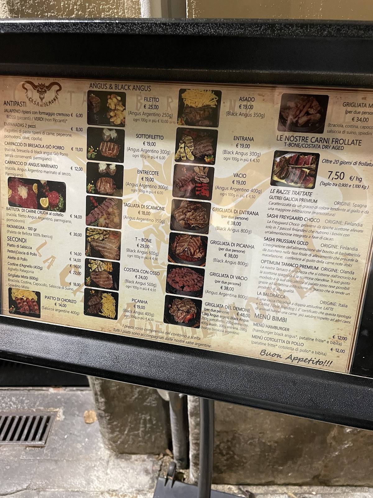 Menu at La Casa Del Demone BBQ, Turin, Via San Domenico