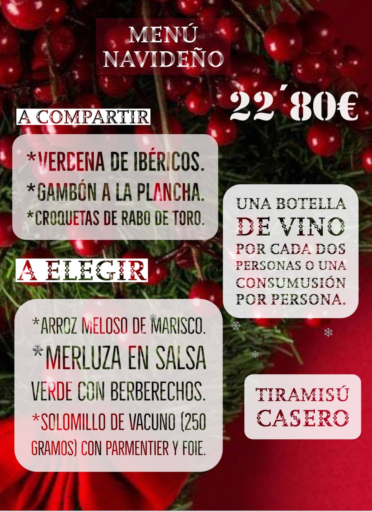 Carta del restaurante La Guapa Gastroseducción, Madrid, Carr. del Canillas