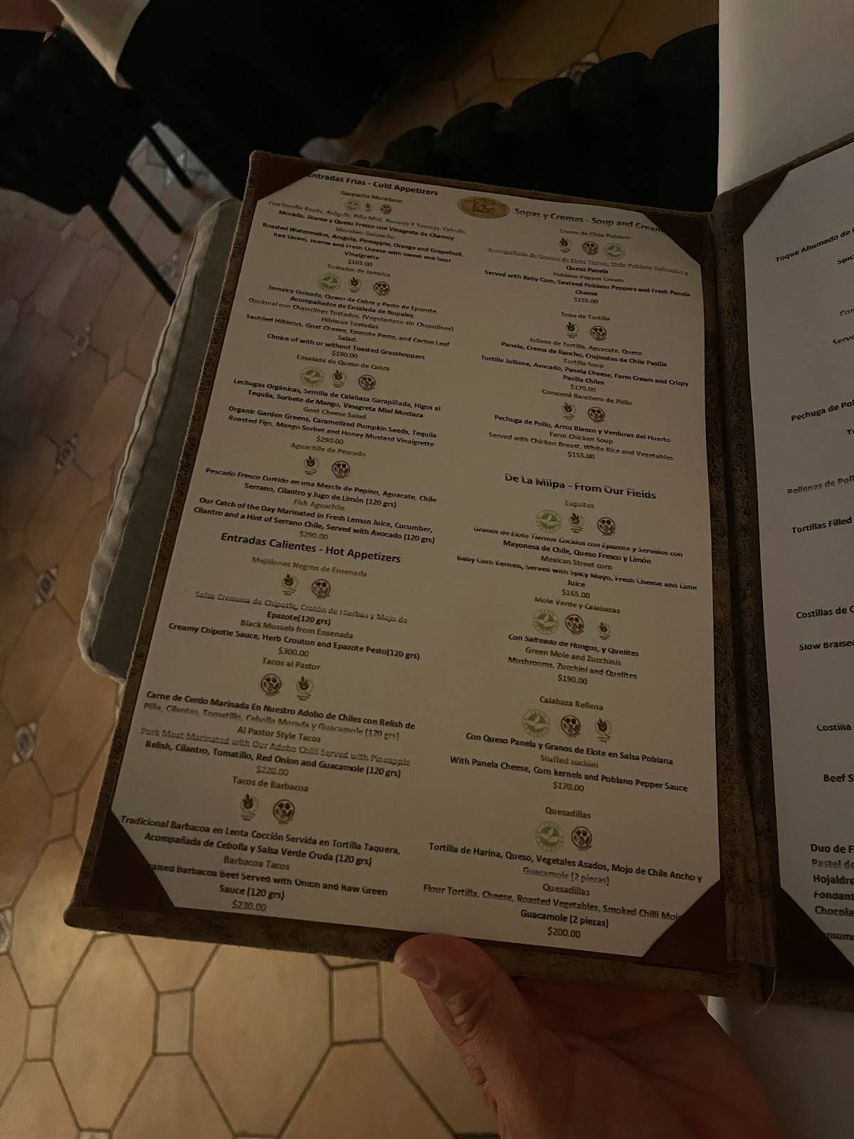 Menu at La Joya Restaurant All Inclusive, Cancún, Punta Cancun