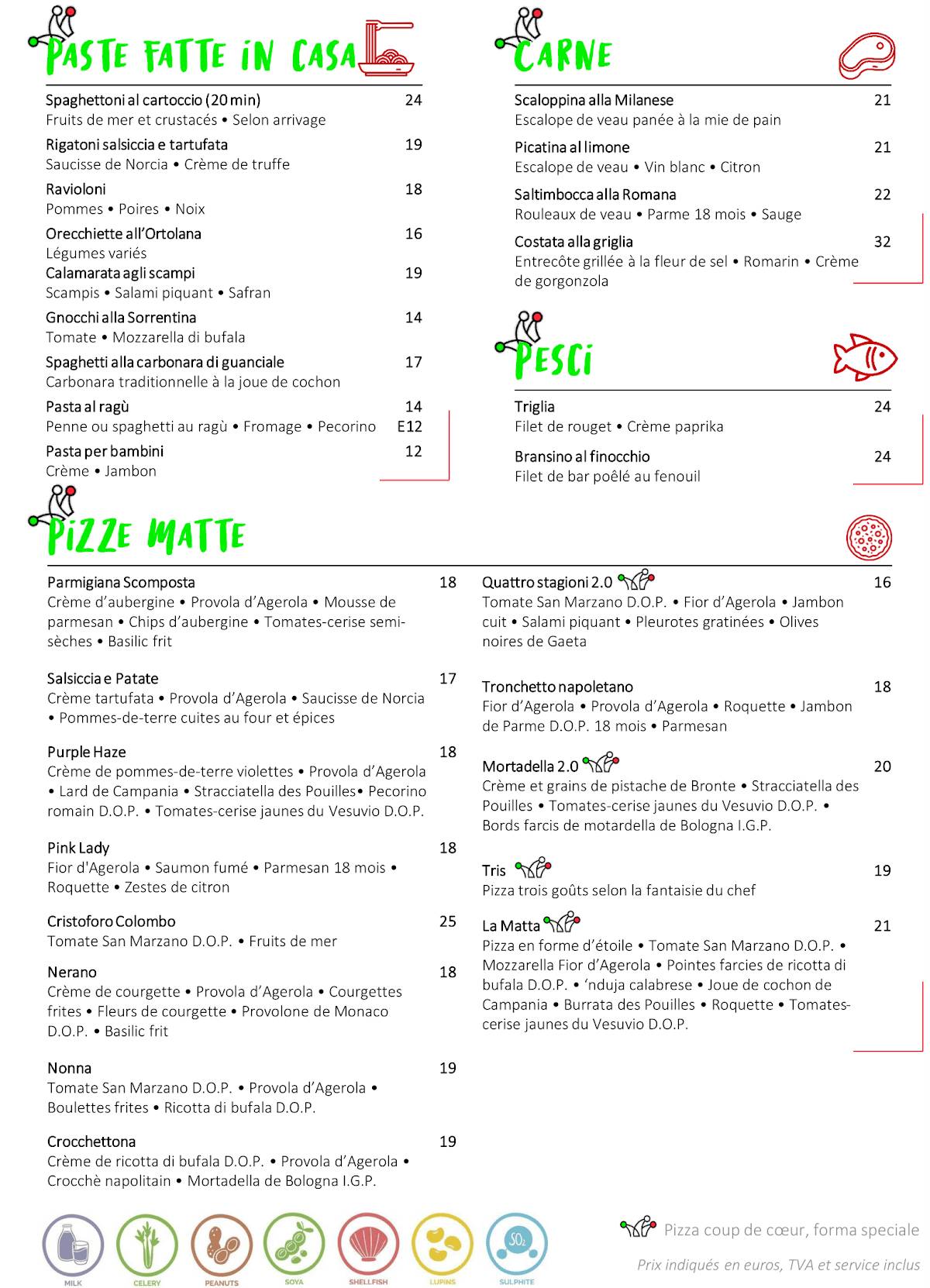 Menu au La Matta, Oreye