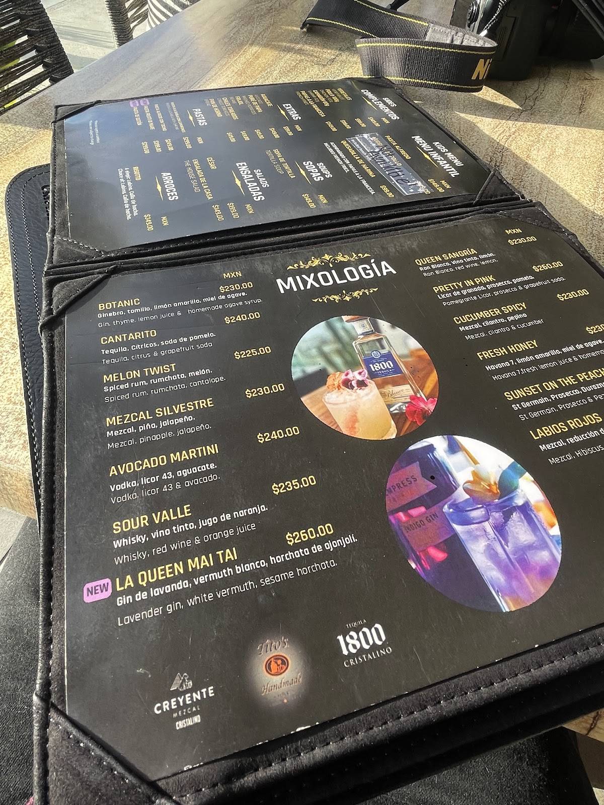 Menu at La Reyna De BC restaurant, Primo Tapia