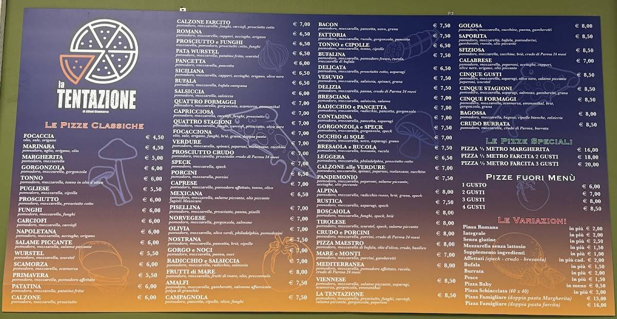 Menu at La Tentazione Di Lilloni Gianmarco restaurant, Mazzano