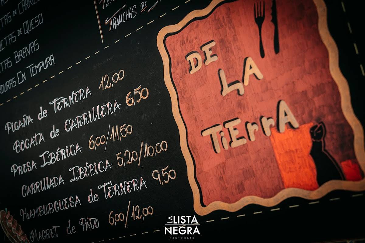 Carta de La lista negra Gastrobar, Sevilla