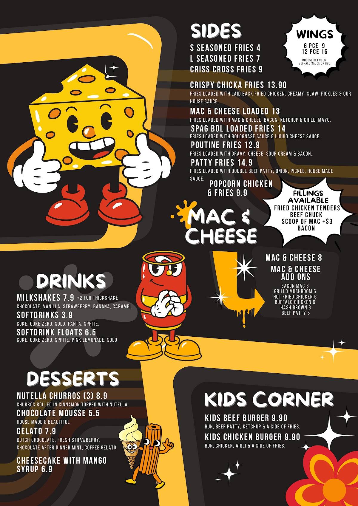 Menu at Laid Back cafe, Tingalpa