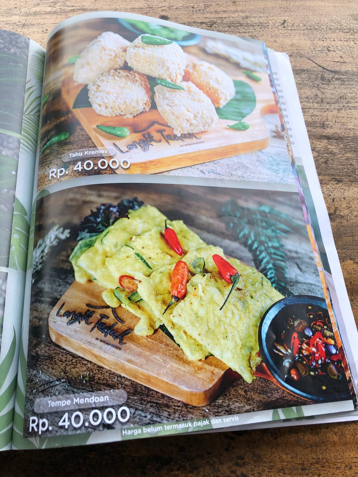Carta del restaurante Langit Teduh Resto & Resort, Bogor