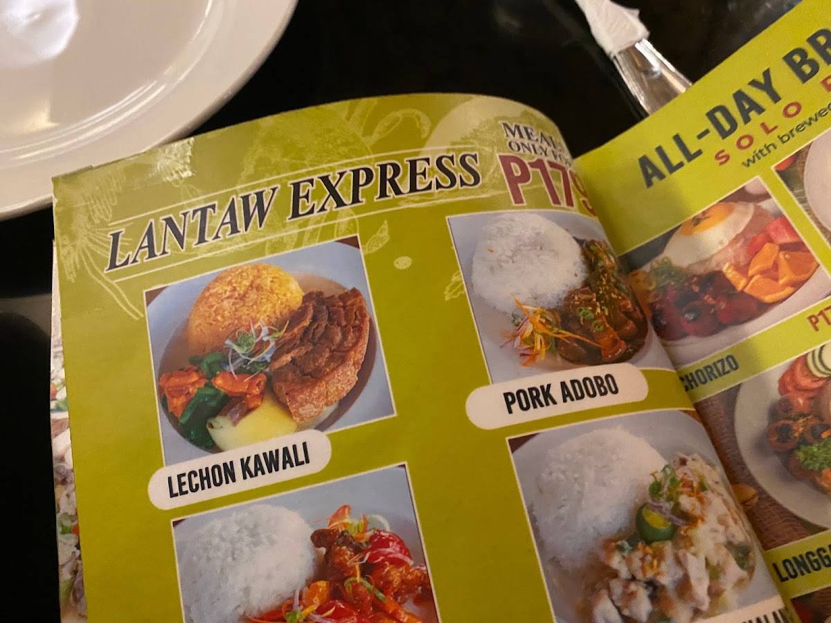 Menu at Lantaw Native Restaurant, Dumaguete, EJ Blanco Drive