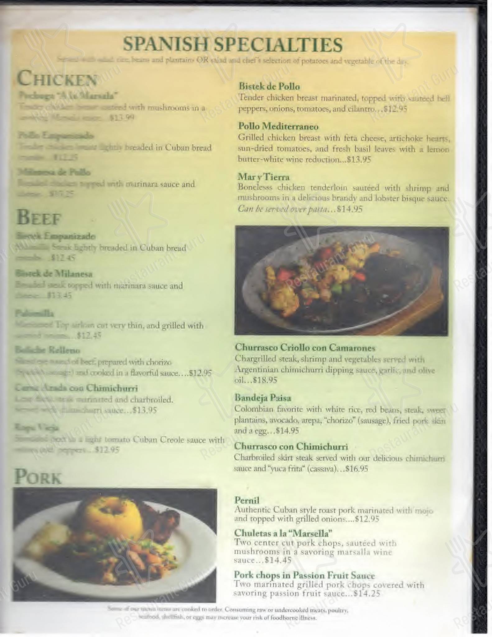 Menu at Latinos y Mas Restaurant, Ocala, S Pine Ave