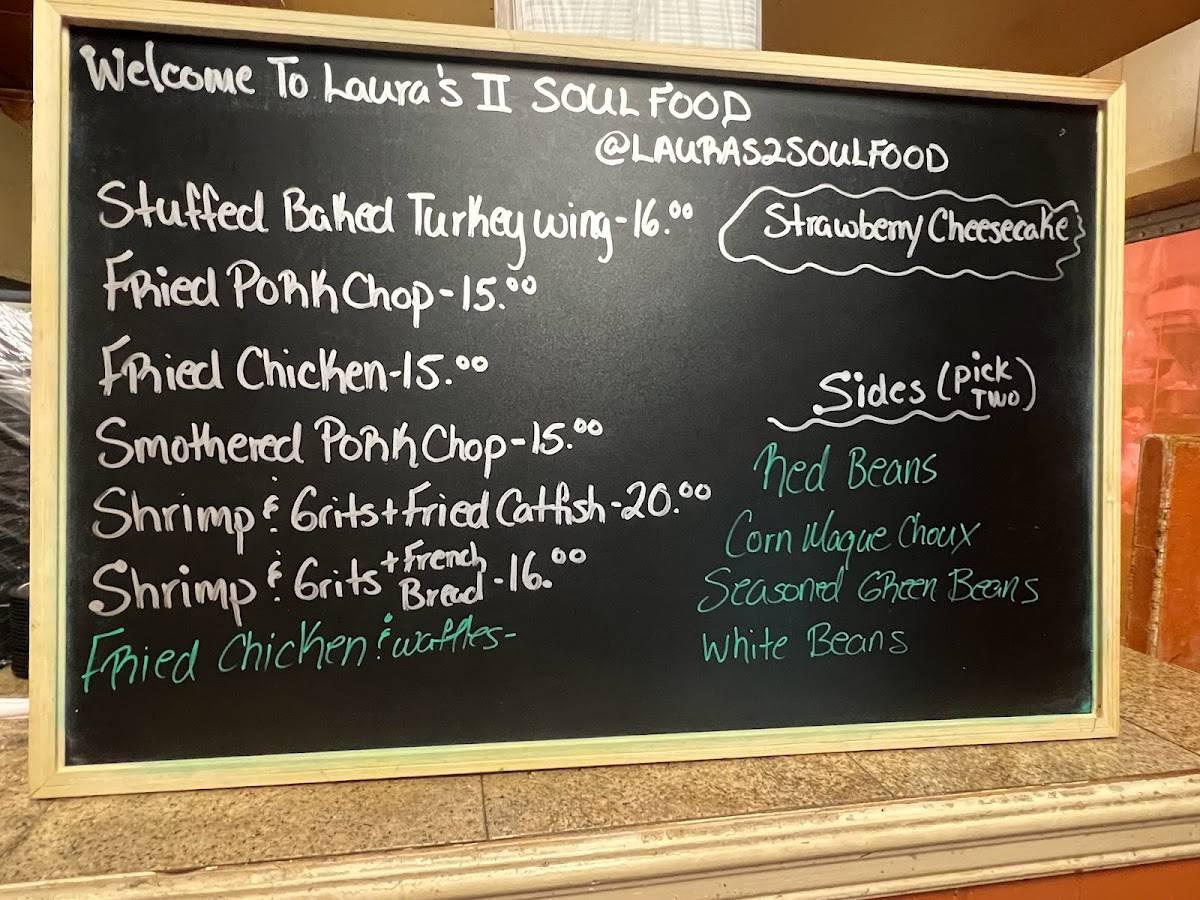 Menu at Laura's Two restaurant, Lafayette