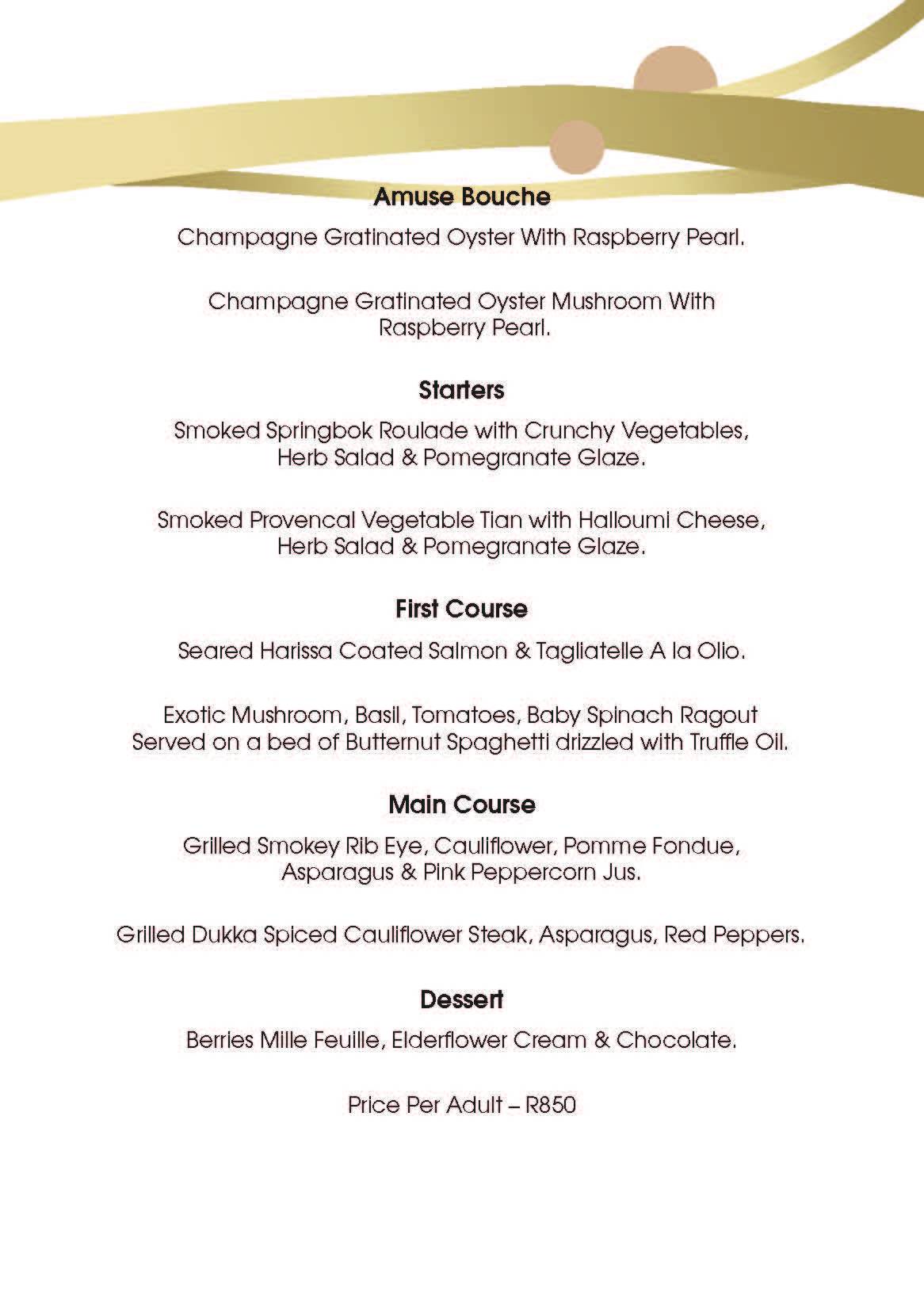 Menu at Lava Lounge restaurant, Roodepoort