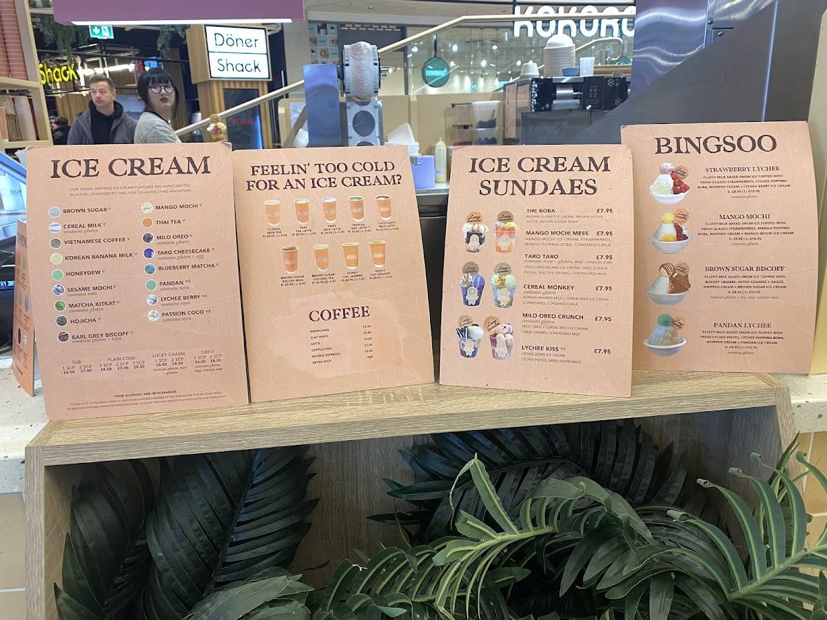 Menu at Lazy Sundae - Manchester Arndale restaurant, Manchester