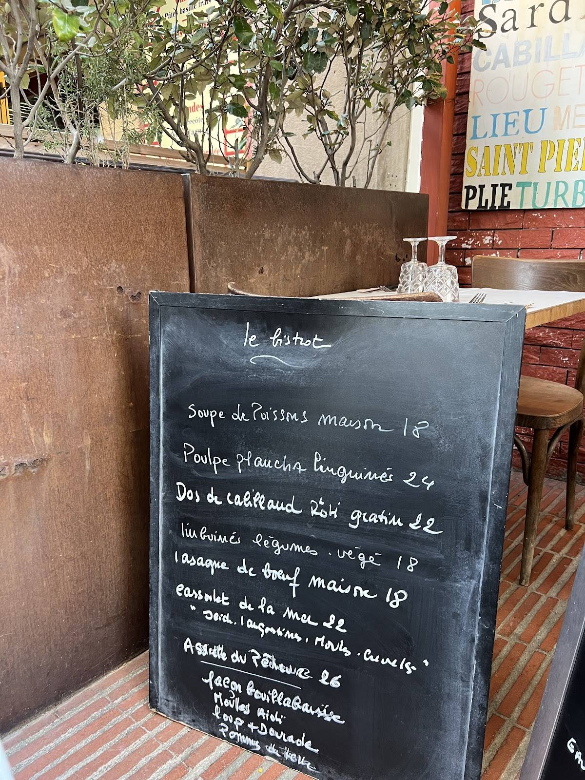 Menu au Le bistrot de Mia restaurant, Bandol