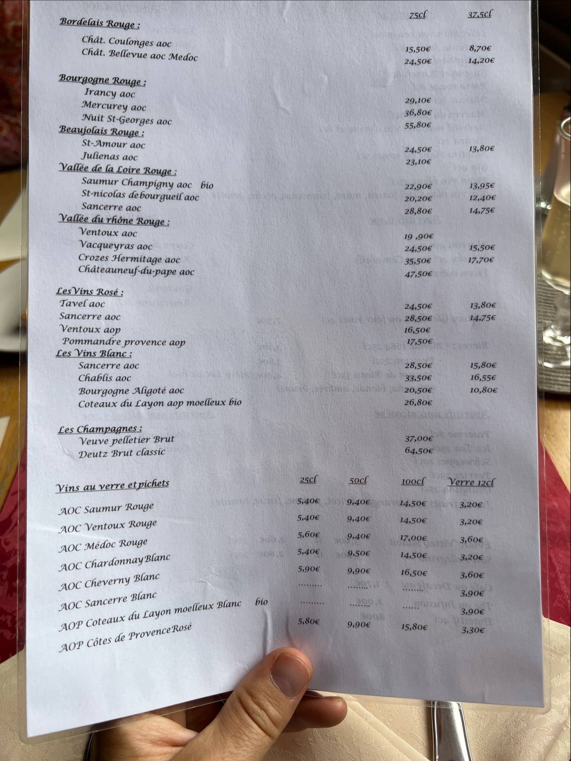 Menu au Le CHALET restaurant, Chartrettes