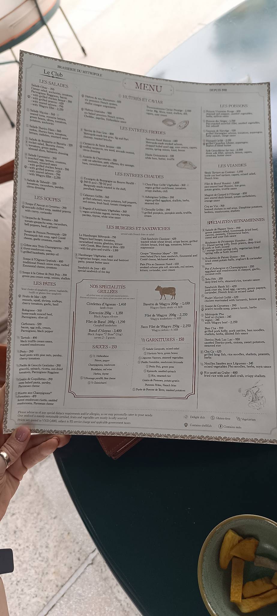 Menu at Le Club Bar, Hanoi, 15 P. Ngô Quyền