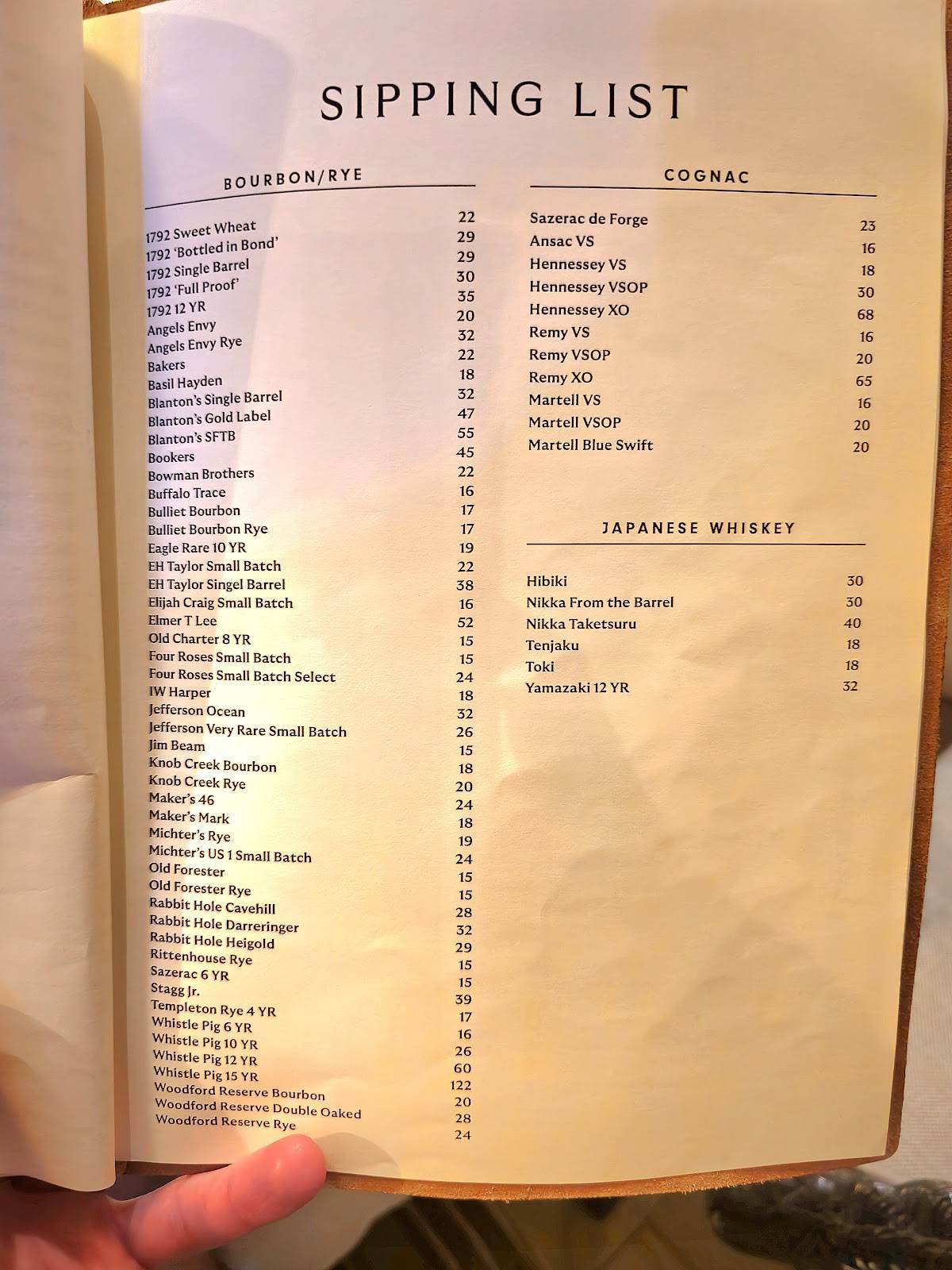 Menu at Le Colonial Naples restaurant, Naples