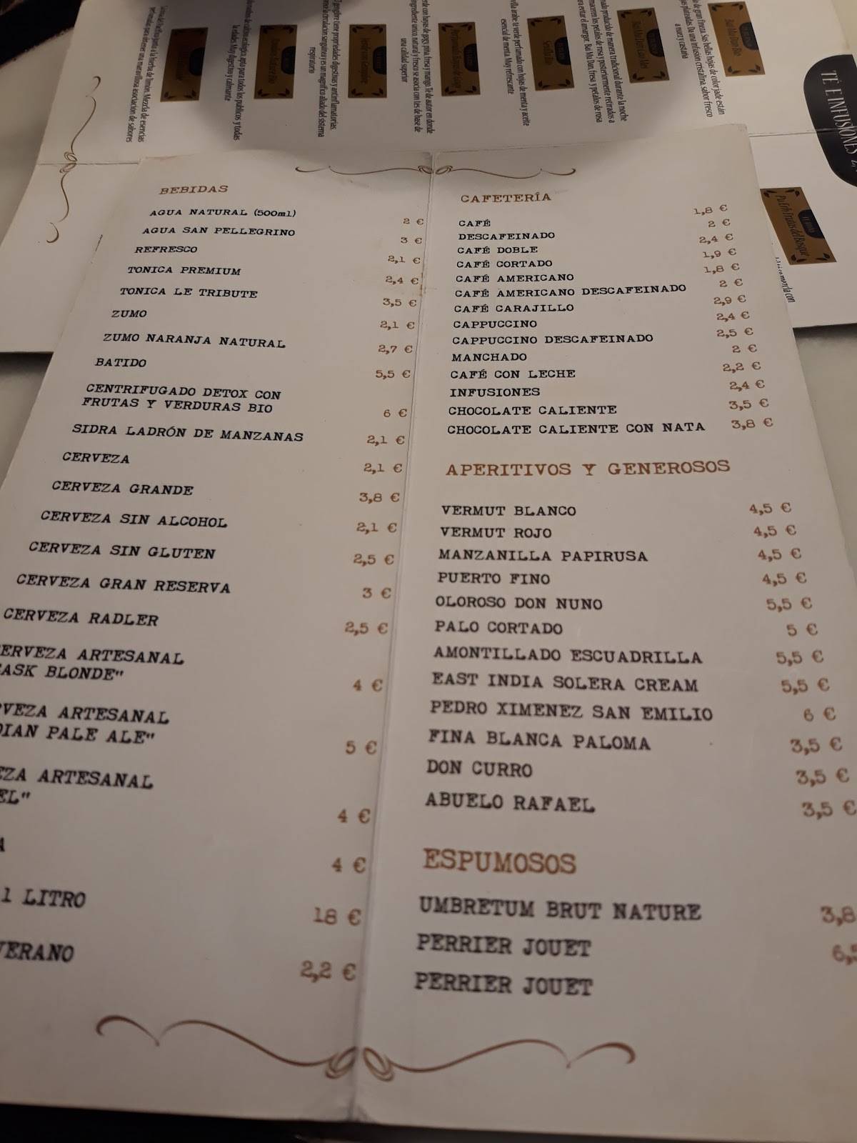 Carta del restaurante Le Grand Bistro, Sevilla