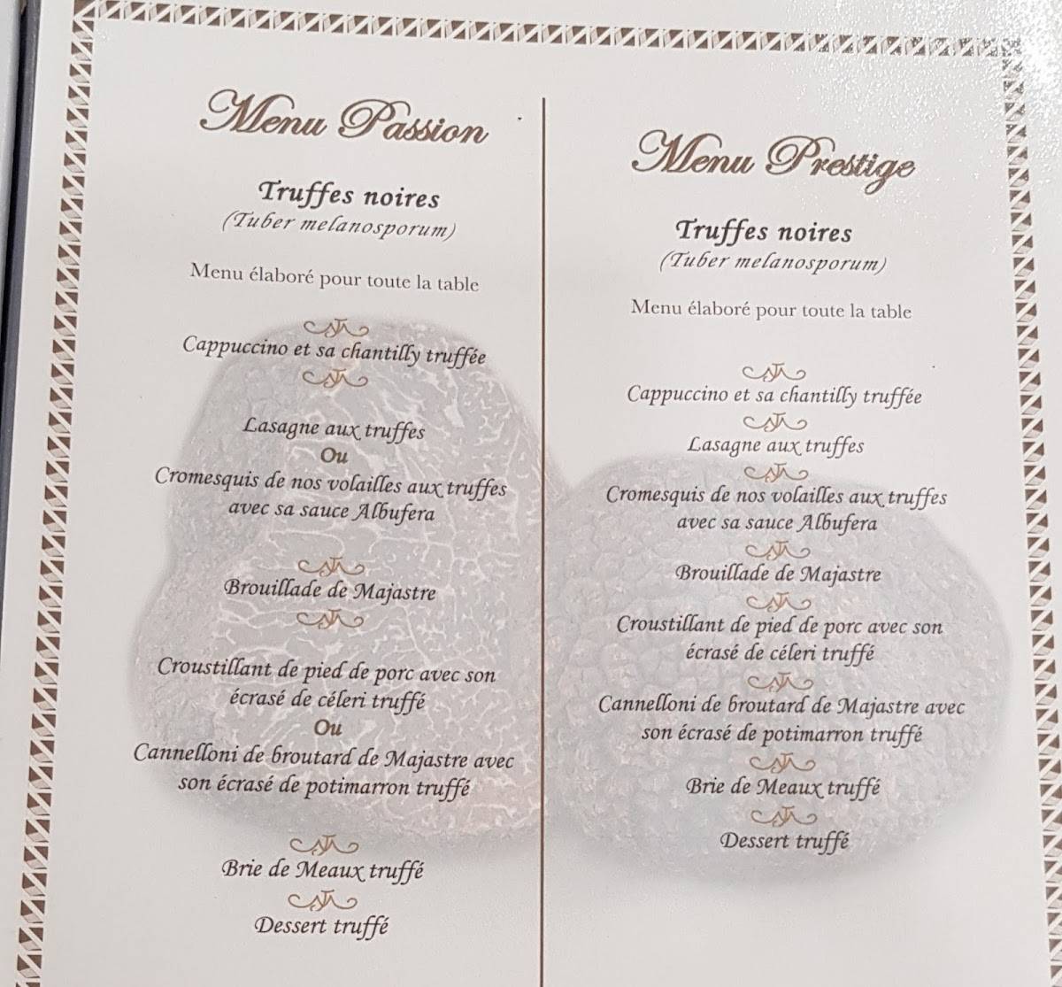 Menu au Le Jas de Majastre restaurant, Bauduen