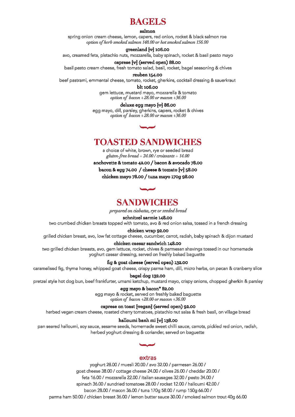 Menu au Le Parc by tashas restaurant, Johannesburg