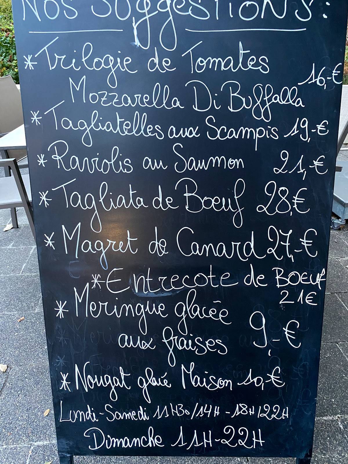 Menu at Le Paris restaurant, Mondorf-les-Bains, 3 Av. des Bains