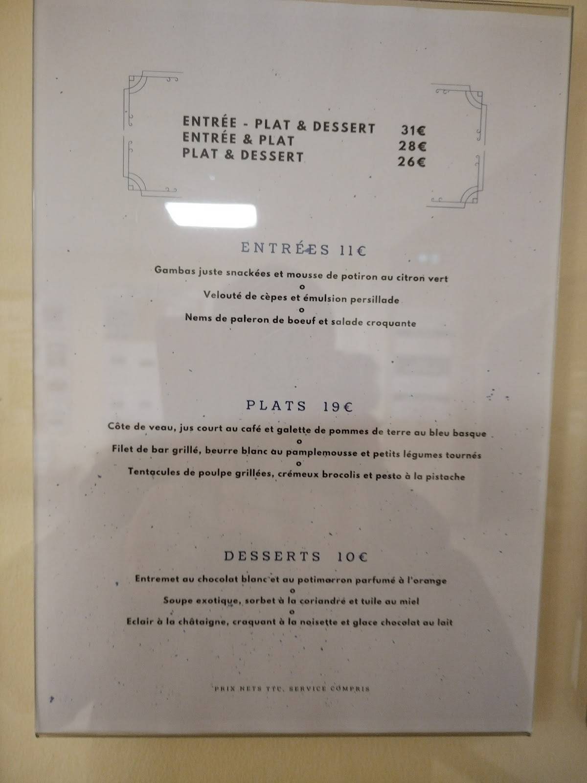 Menu au Restaurant Le Pavillon Bleu de La Station Thermale Cambo Les ...