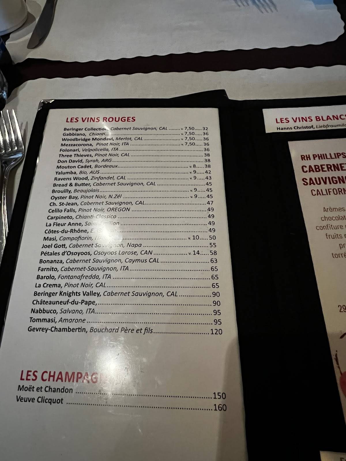 Menu au Le Rascal - Restaurant Steakhouse, Québec, Wilfrid-Hamel Blvd