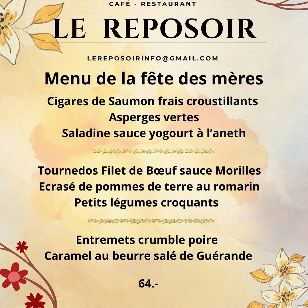 Menu at Le Reposoir Café Restaurant, Ursy