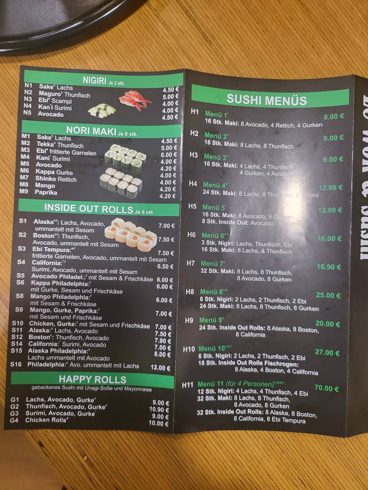 Menu at Le Wok & Sushi restaurant, Glottertal
