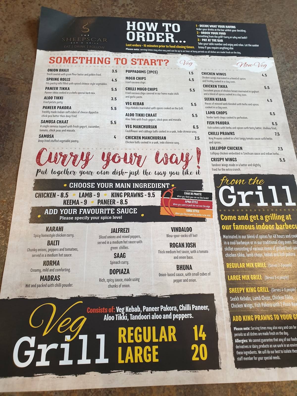Menu at Sheepscar Bar & Grill, Leeds