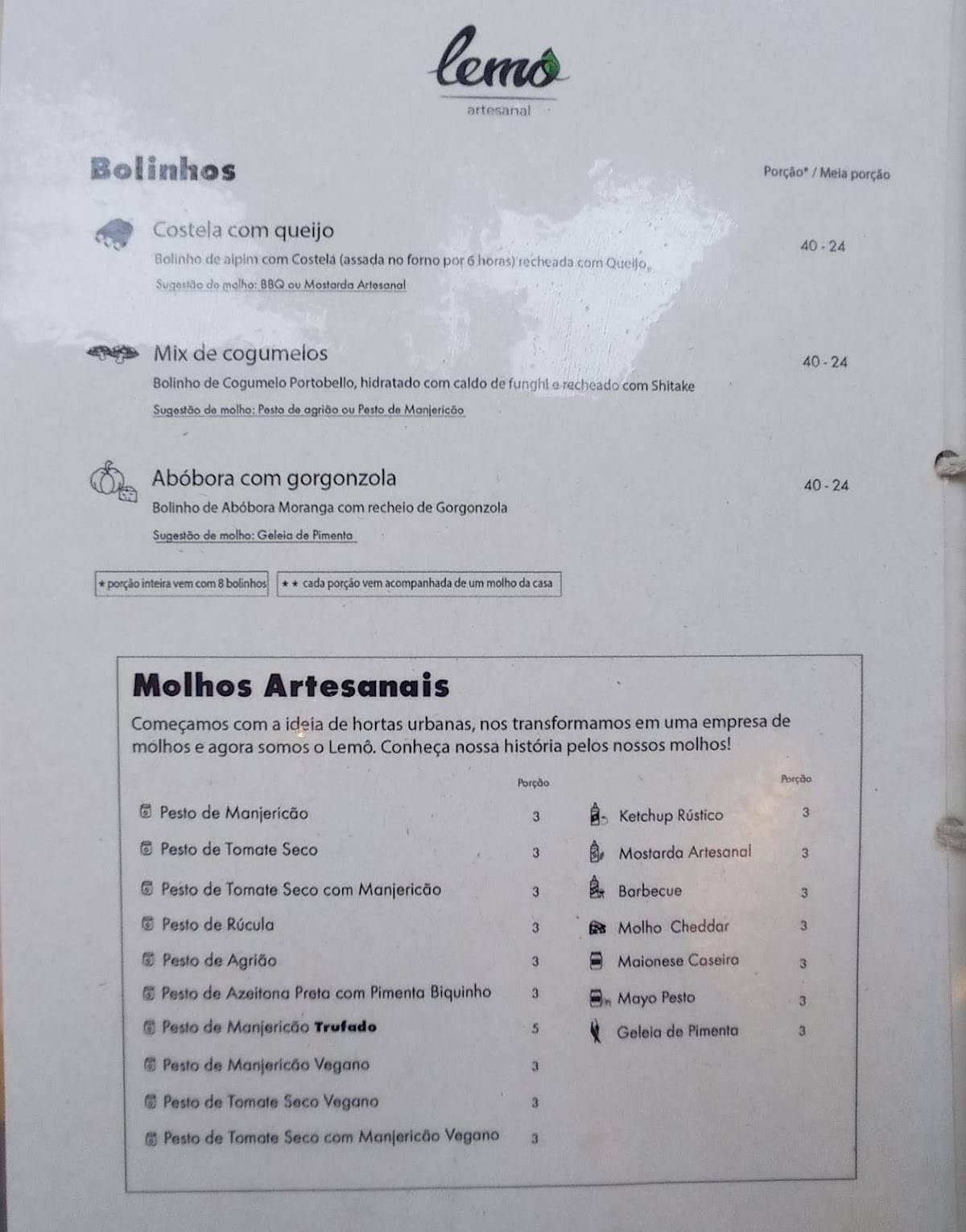 Menu em Lemô Bar, Rio de Janeiro