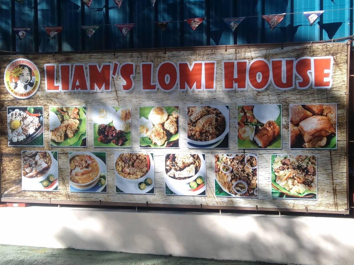 Menu at Liam's Lomi House restaurant, Lipa
