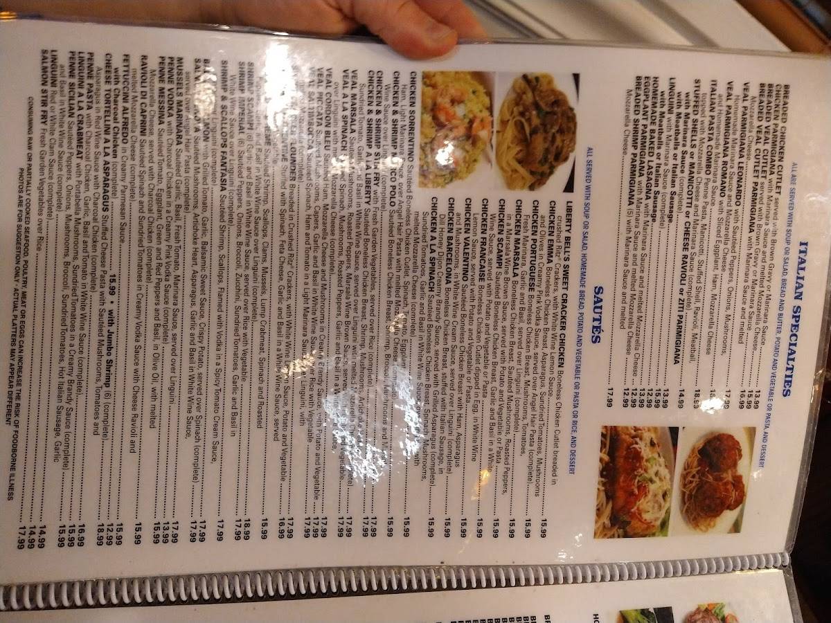 Menu at Liberty Bell Diner restaurant, Philadelphia, 8445 Frankford Ave