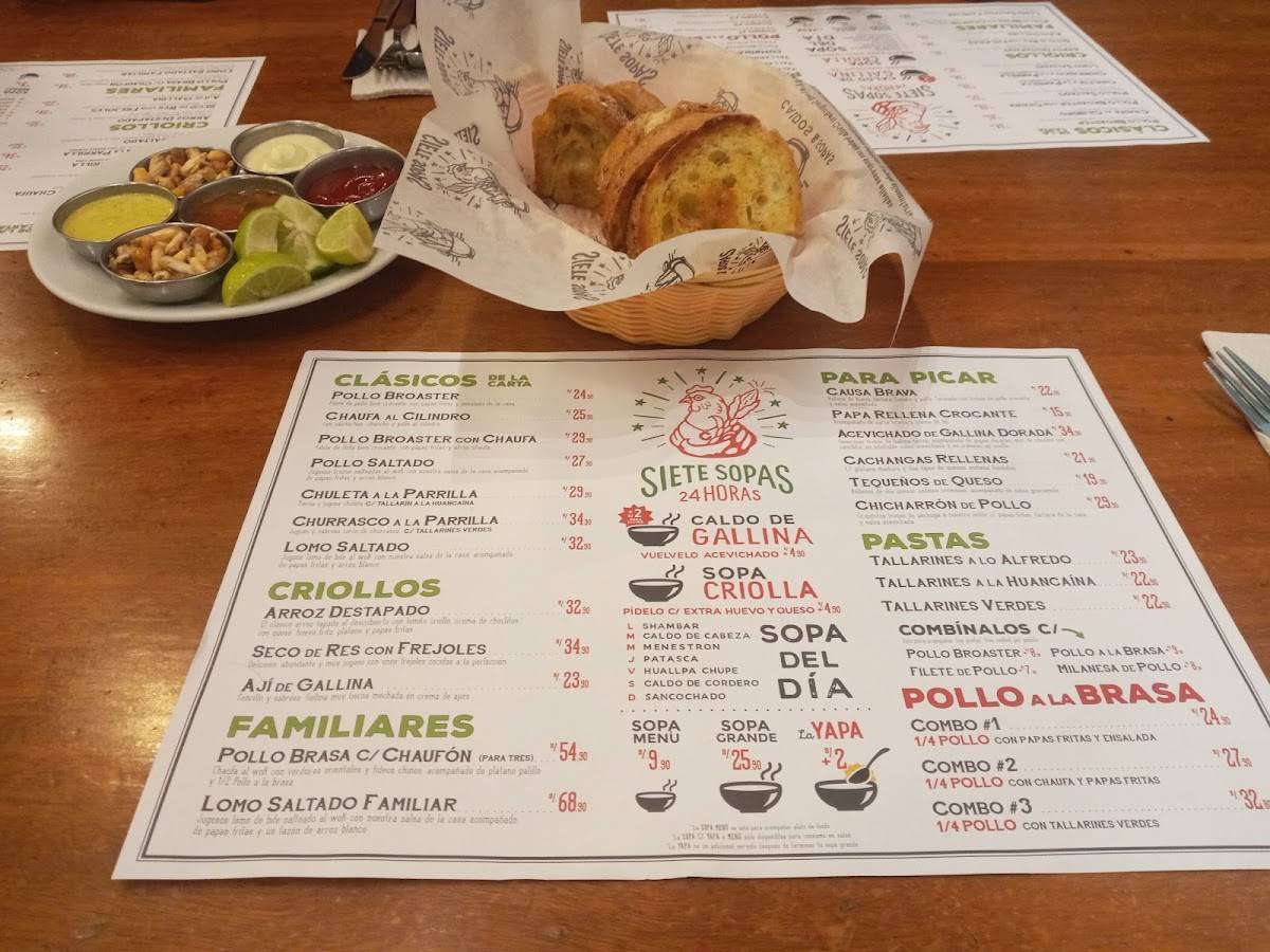 Carta del restaurante Siete Sopas Surquillo, Surquillo, Av. Angamos ...