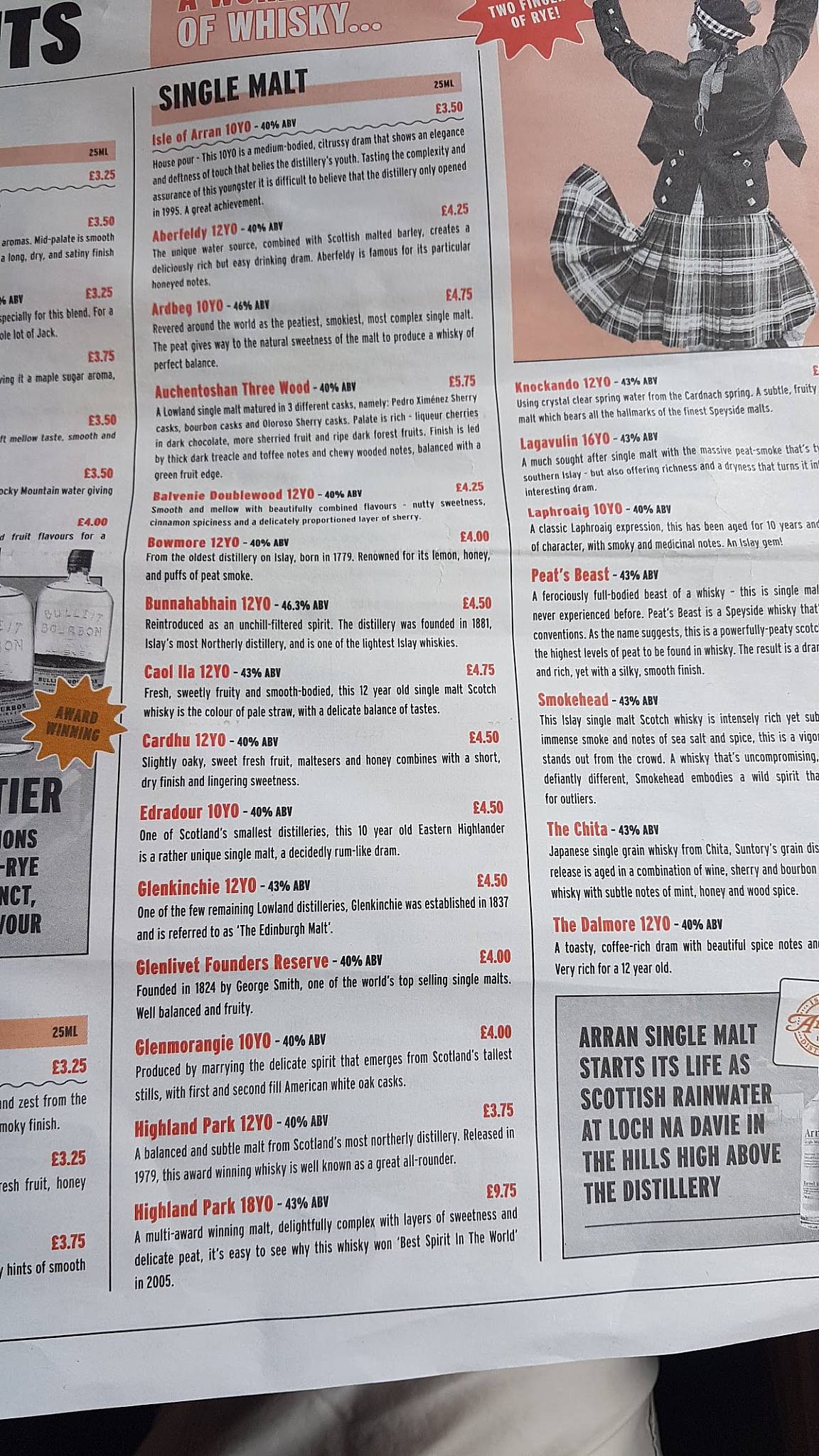 Menu at The Cardinal's Hat pub & bar, Lincoln