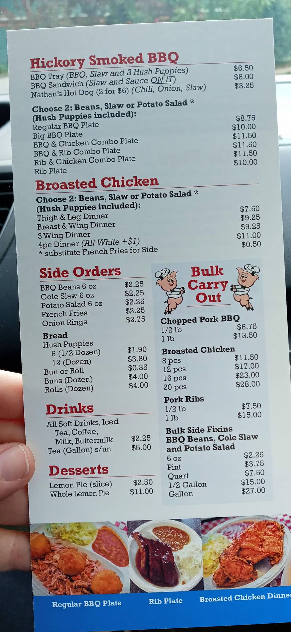 Menu at Little Pigs BBQ, Asheville, 384 McDowell St