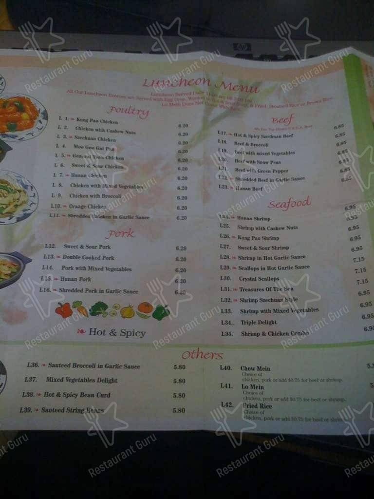 Menu at Little Szechuan Chinese Restaurant, Glen Allen