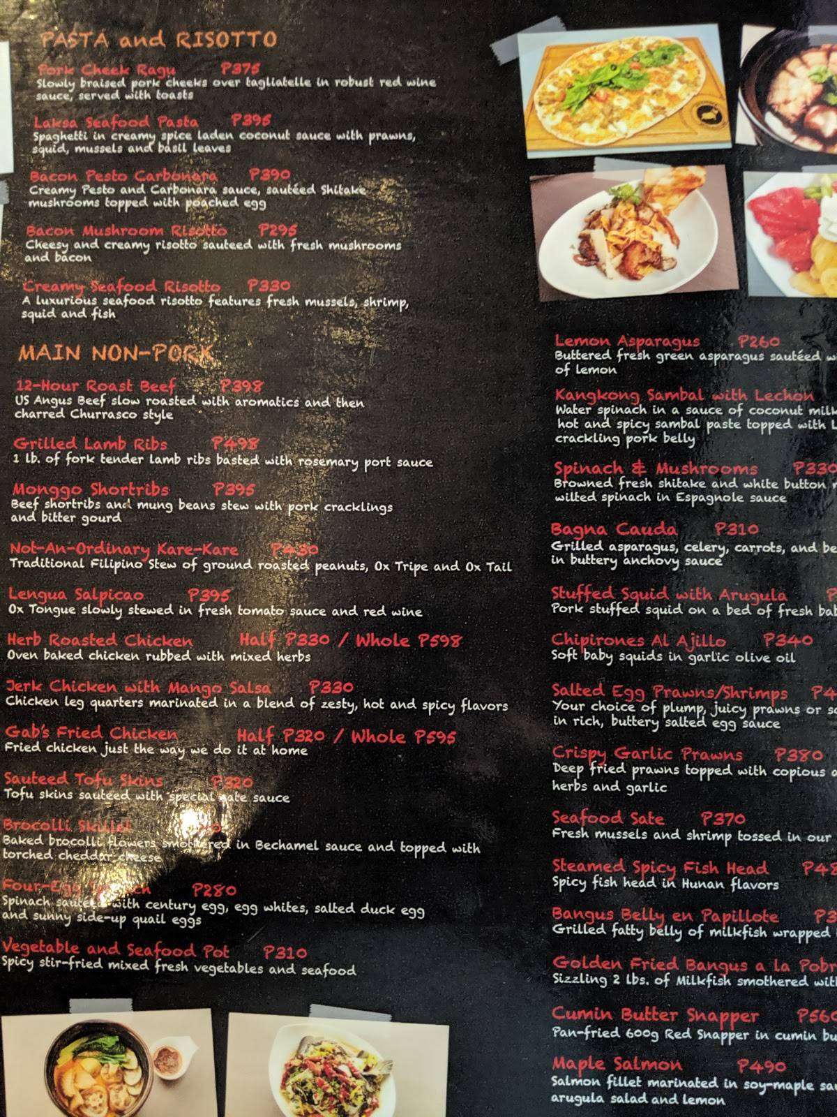 Menu at Livestock restaurant, Quezon City, 116 Eastwood Ave