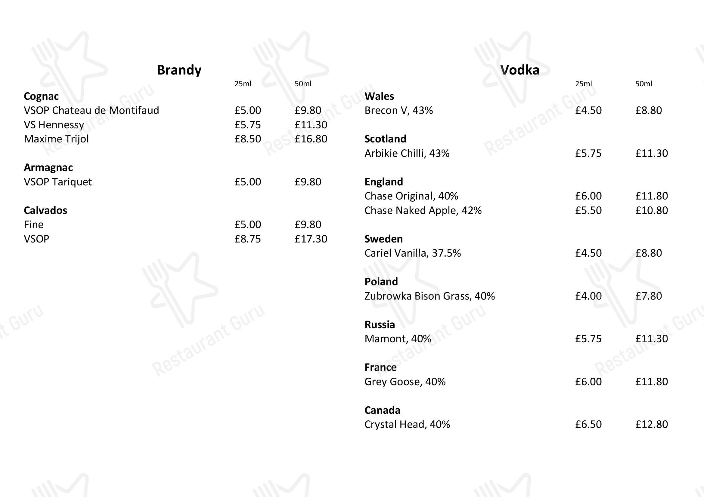 Menu at Llangoed Hall restaurant, Llyswen