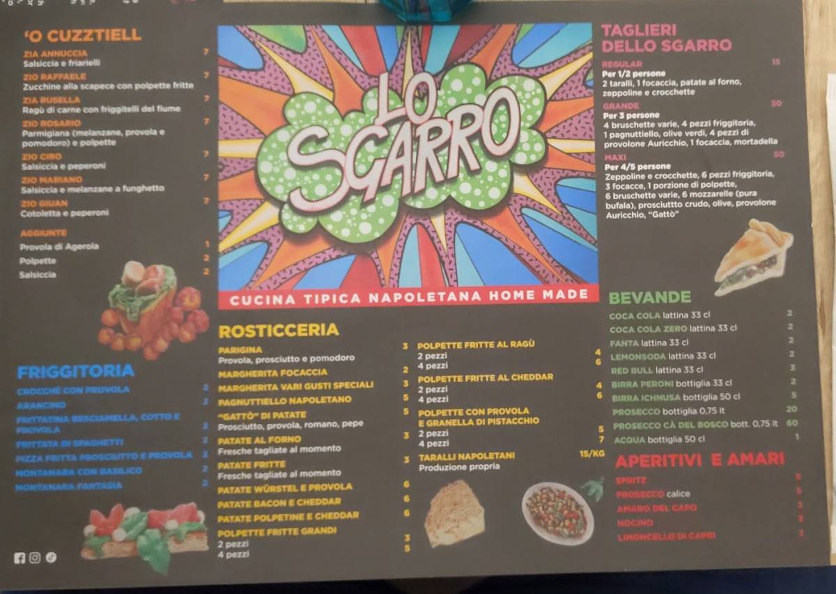 Menu at Lo sgarro rosticceria restaurant, Modena