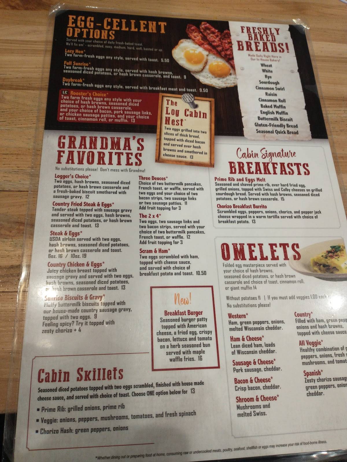 Menu at Log Cabin Family Restaurant and Bakery, Baraboo, 8th St