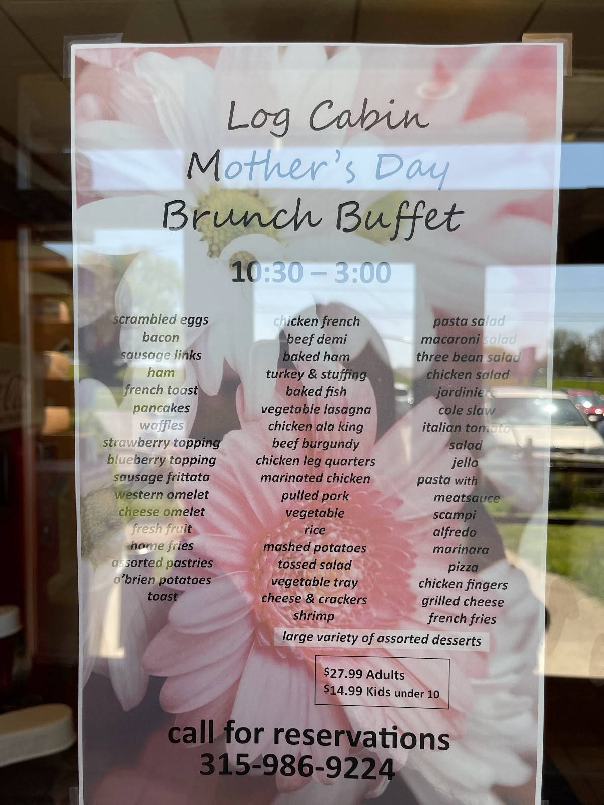 Menu at Log Cabin Restaurant, USA, W Walworth Rd