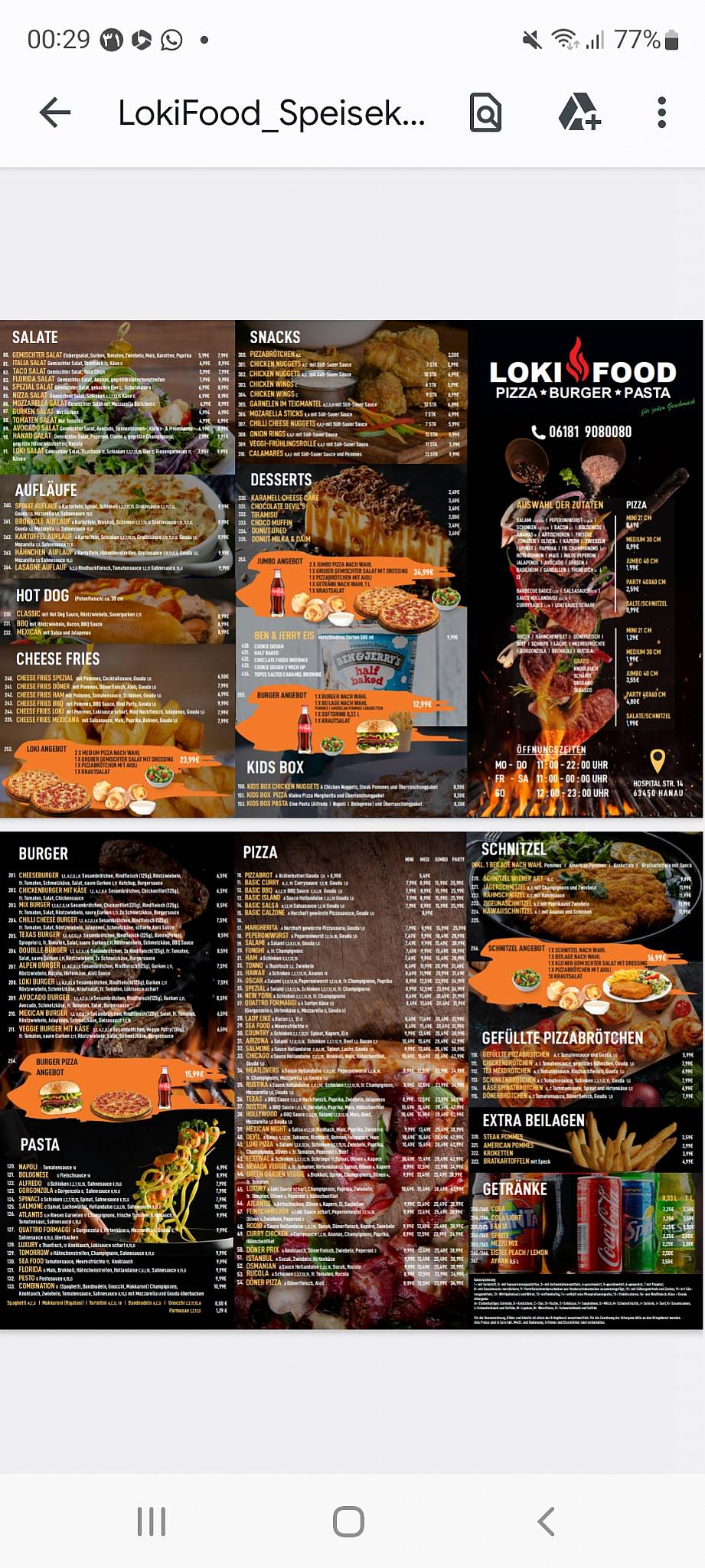 Speisekarte von Loki Food restaurant, Hanau